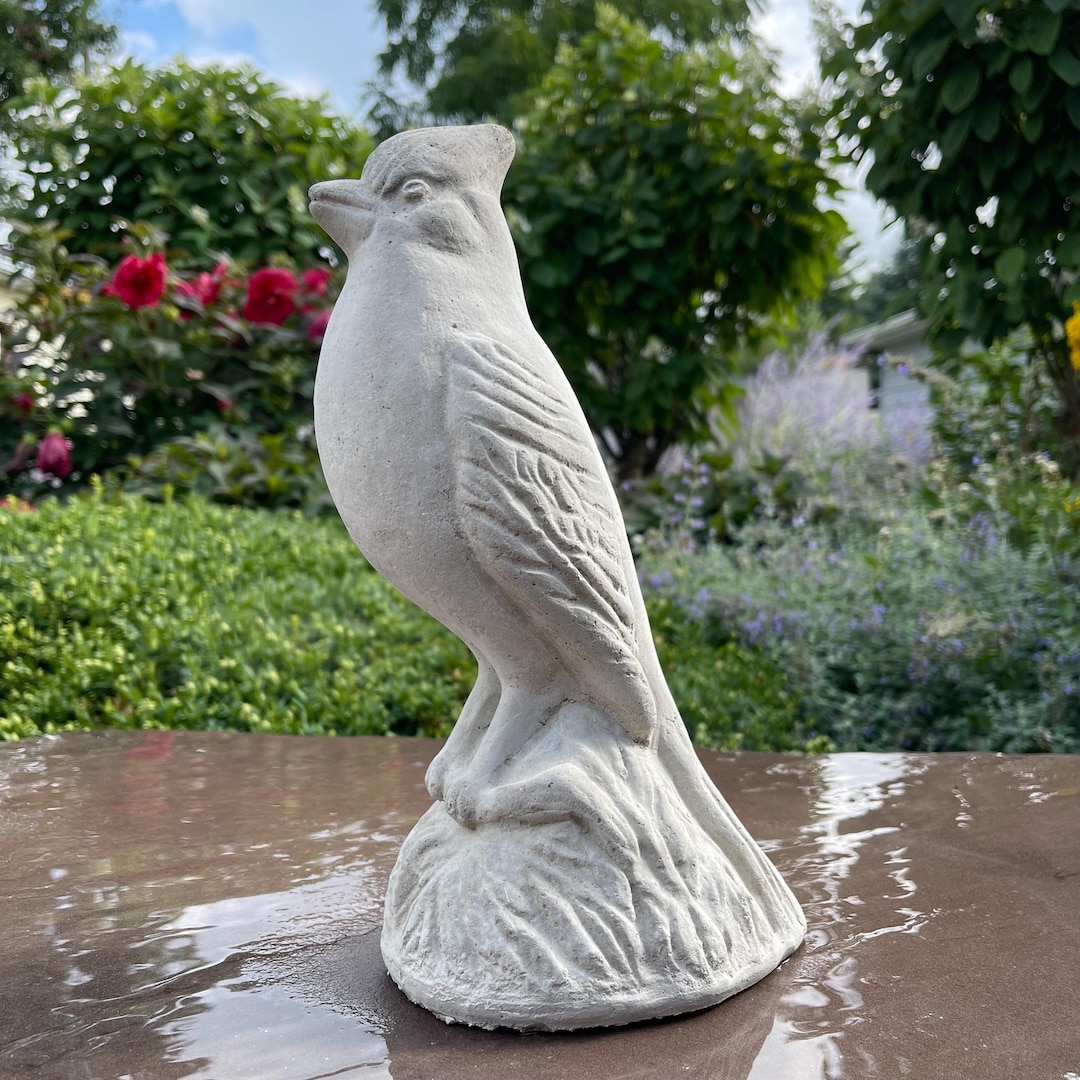 Concrete Cardinal Garden Statue 12 Large Outdoor Cement Bird Lover Gift ...