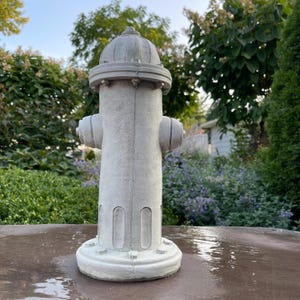 Concrete Fire Hydrant Garden Statue 14" Dog Lawn Ornament Memorial Yard ...