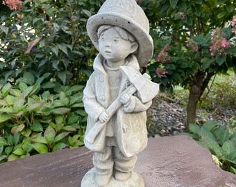 Solid Rock Stoneworks Fireman Holding Infant 16in Tall - Etsy