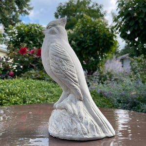 Concrete Cardinal Garden Statue 12 Large Outdoor Cement Bird Lover Gift ...