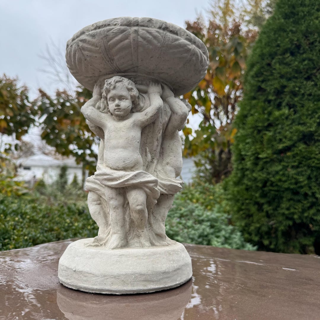 12 Angel Fountain Top New Replacement Part Cherub Concrete Garden ...