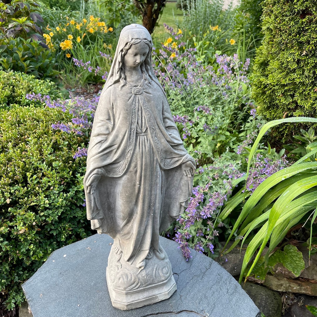 24 Large Concrete Virgin Mary Garden Statue Blessed Mother Religious