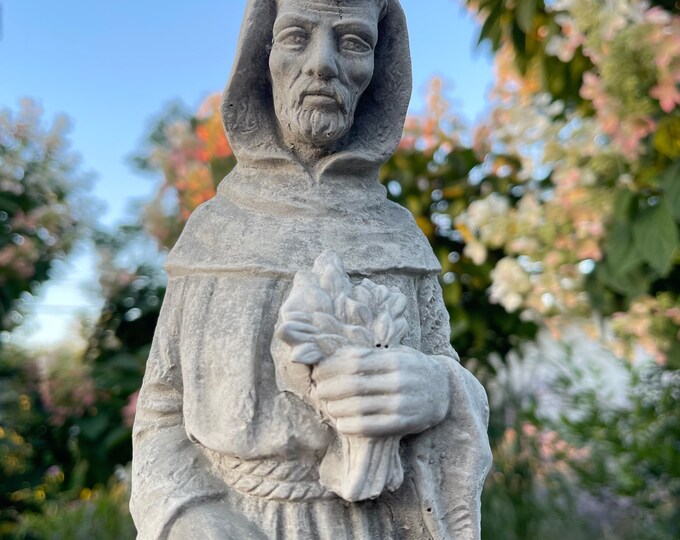 Handmade Statue of St. Fiacre Patron of Gardeners With Cat - Etsy