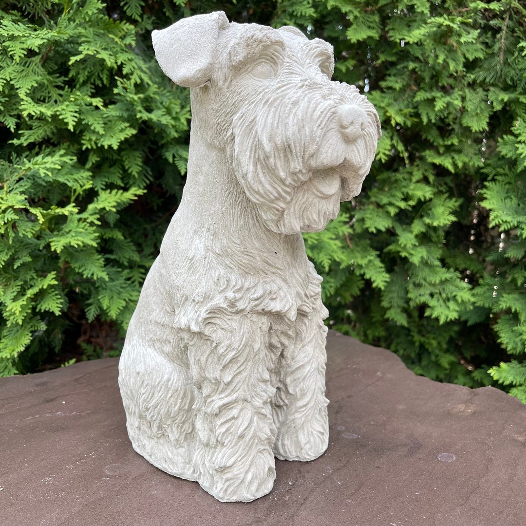 13 Miniature Schnauzer Statue Outdoor Concrete Garden Figurine Dog ...