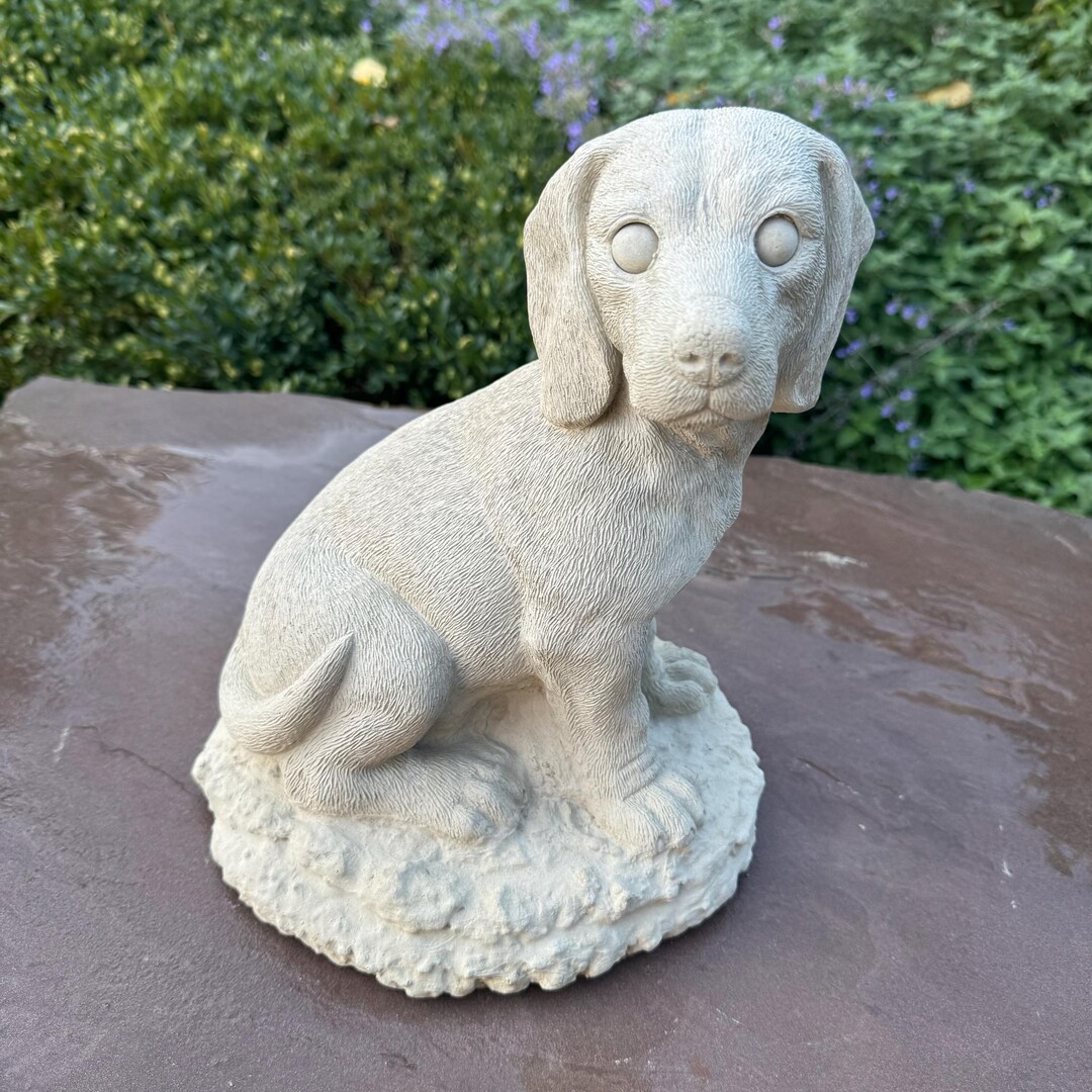 10 Cute Concrete Beagle Statue Garden Sculpture & Yard Decor Outdoor ...