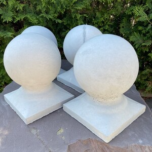 11 Concrete Pier Cap Set of Four Sphere Finial Garden Globe Outdoor ...