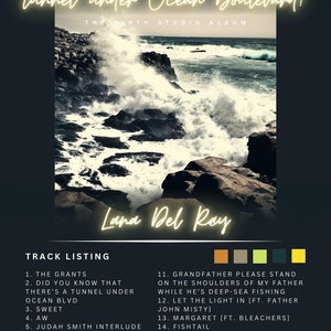 Lana Del Rey Album Cover, Ocean Blvd Lana Del Rey, Lana Del Rey Poster ...