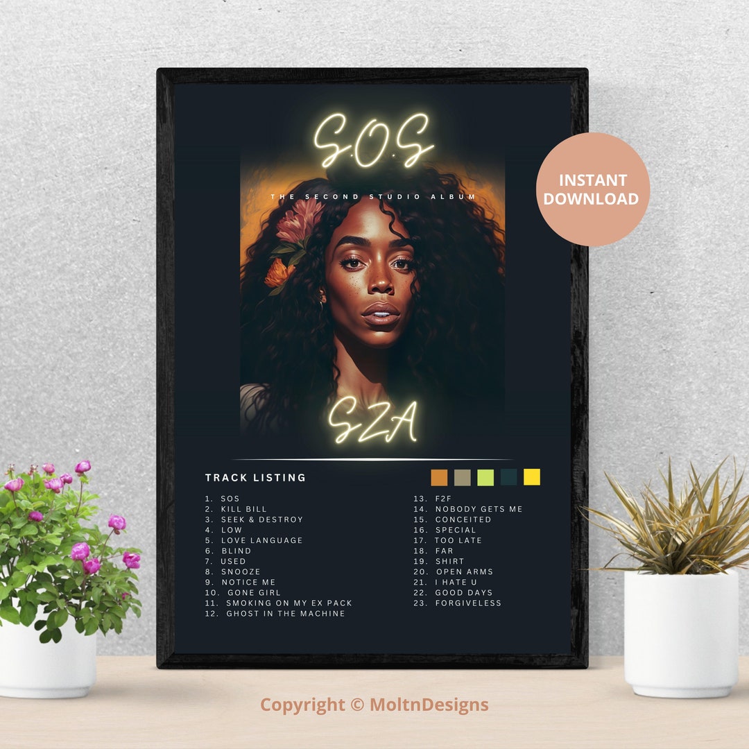 Sza Album Cover Sos Album Cover Sza Print Sza Album Sos Album Sza Digital Print Sza