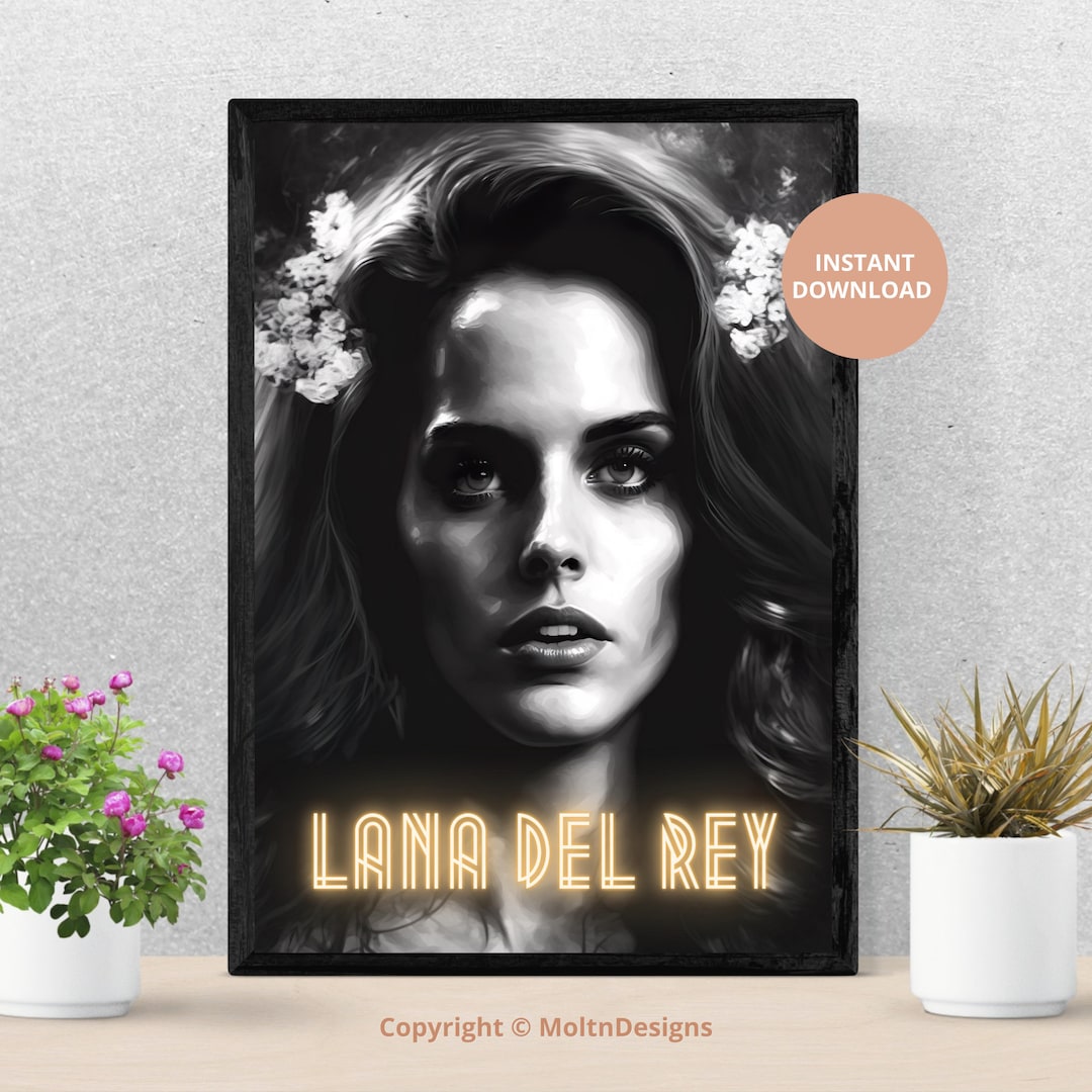 Lana Del Rey Poster, Lana Del Rey Portrait, Lana Del Rey Print, Lana ...