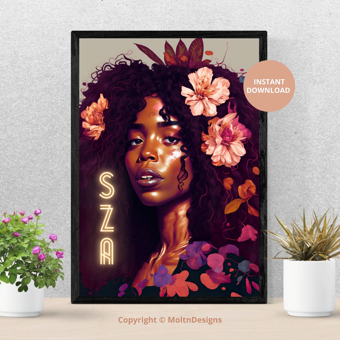 SZA Poster, SZA Portrait, SZA Print, Sza Album, Sos Album, Sza Digital ...