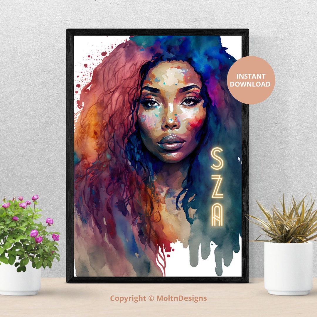 SZA Poster, SZA Portrait, SZA Print, Sza Album, Sos Album, Sza Digital ...
