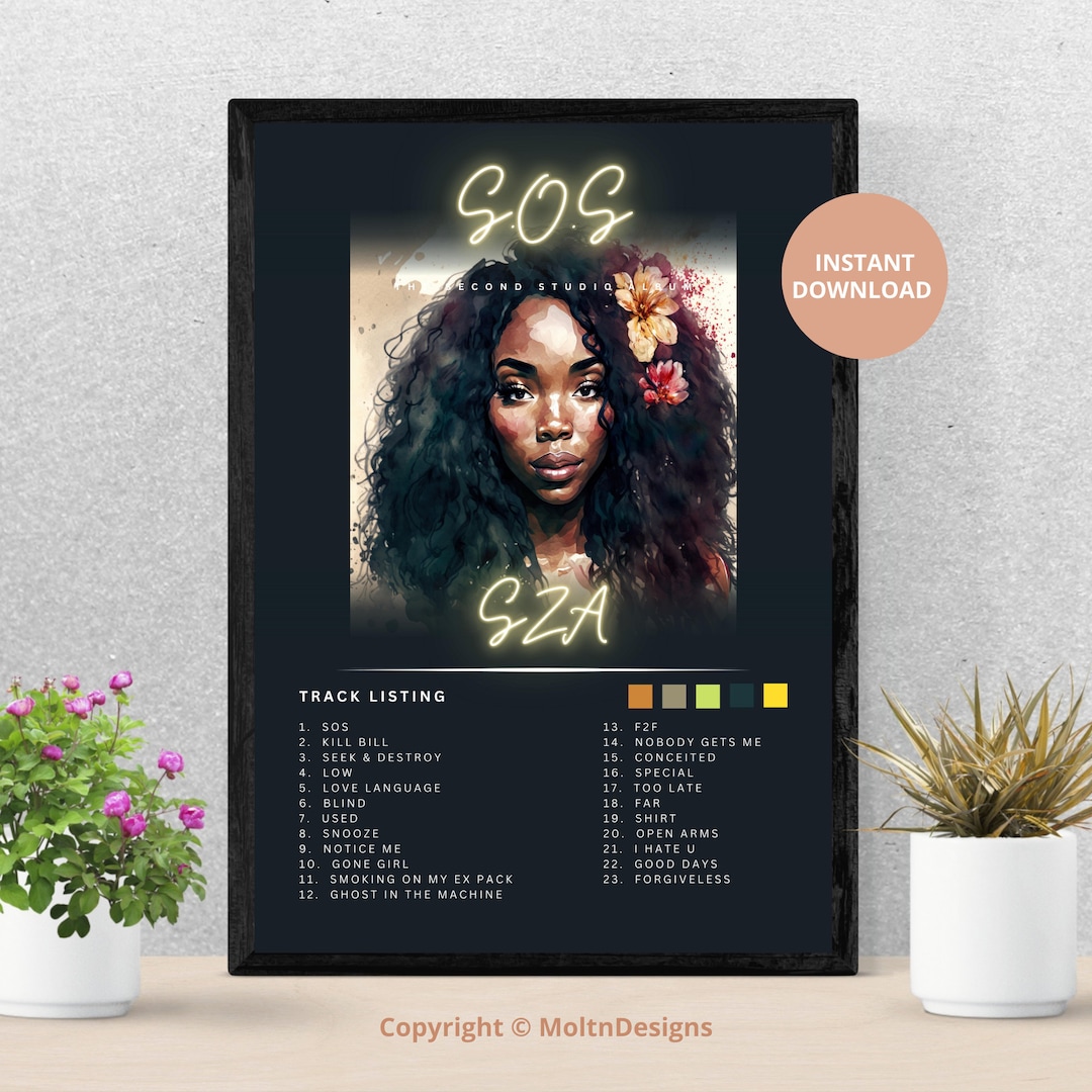 SZA Album Cover, SOS Album Cover, SZA Print, Sza Album, Sos Album, Sza ...