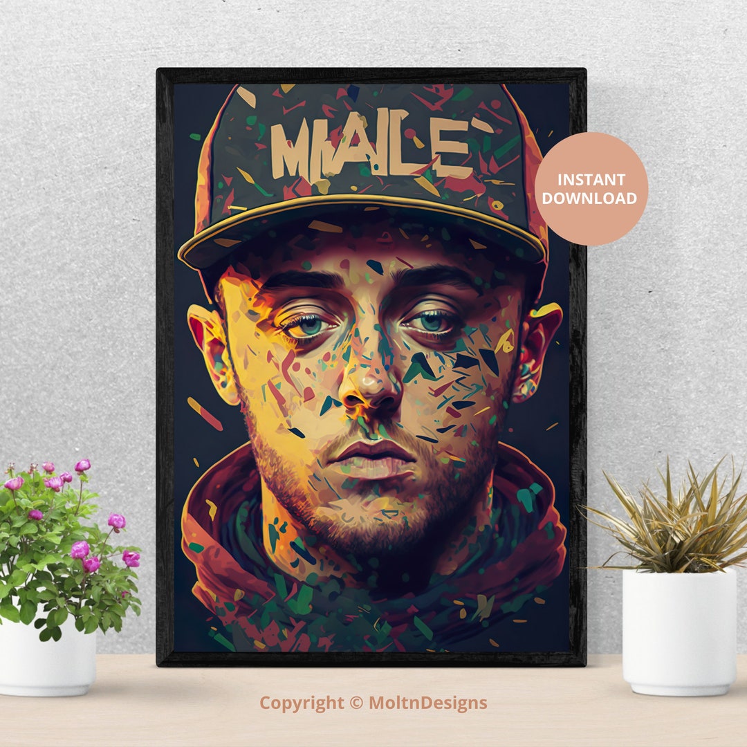 Mac Miller Poster, Mac Miller Portrait, Mac Miller Print, Mac Miller ...