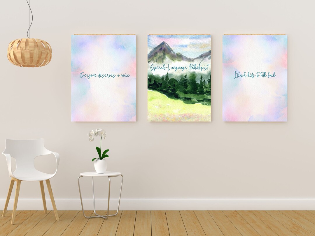 Speech Language Pathologist- Speech Room Watercolor Decor- SLP- Wall ...