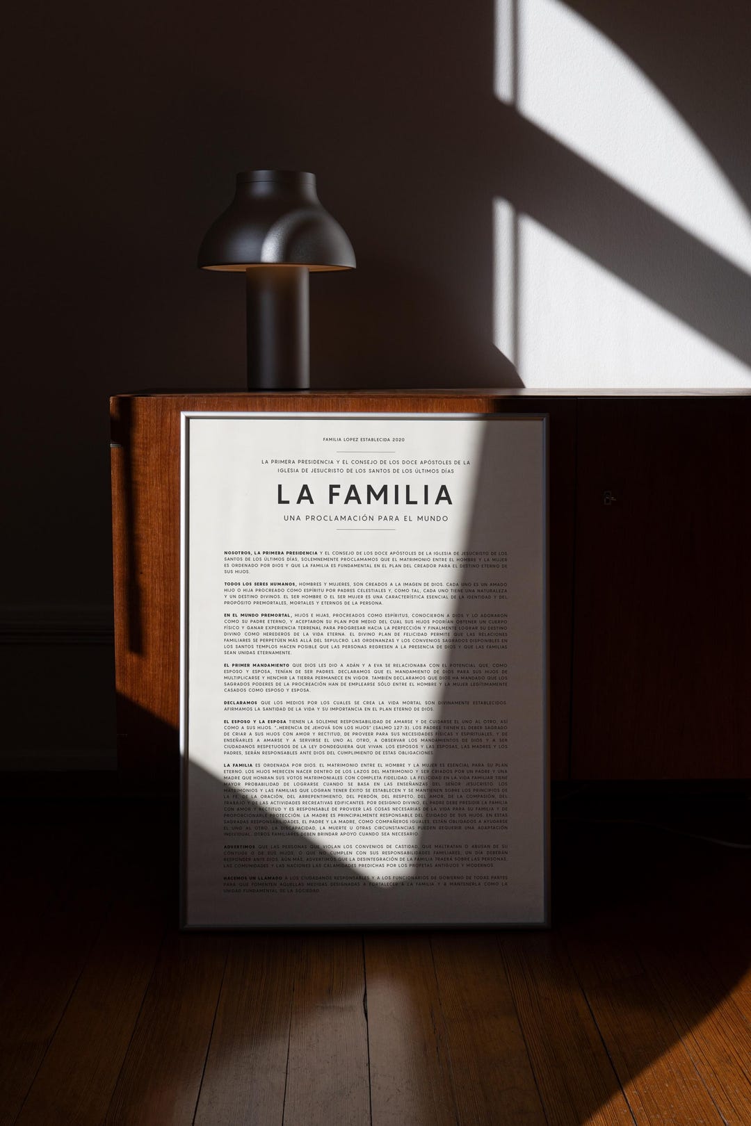 Personalized the Family a Proclamation to the World spanish - Etsy