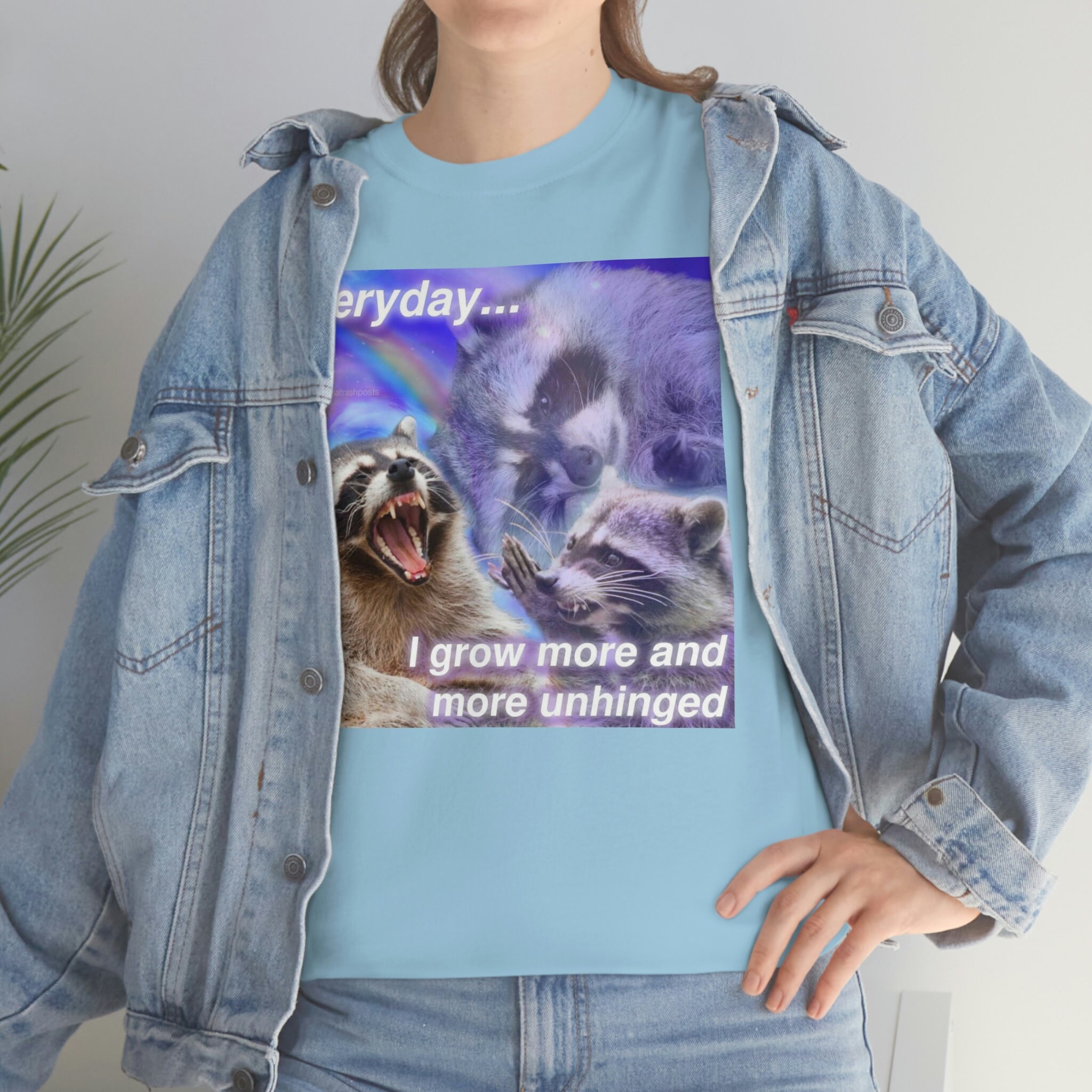 Racoon Shirt Everyday I Grow More Unhinged Racoon Meme - Etsy