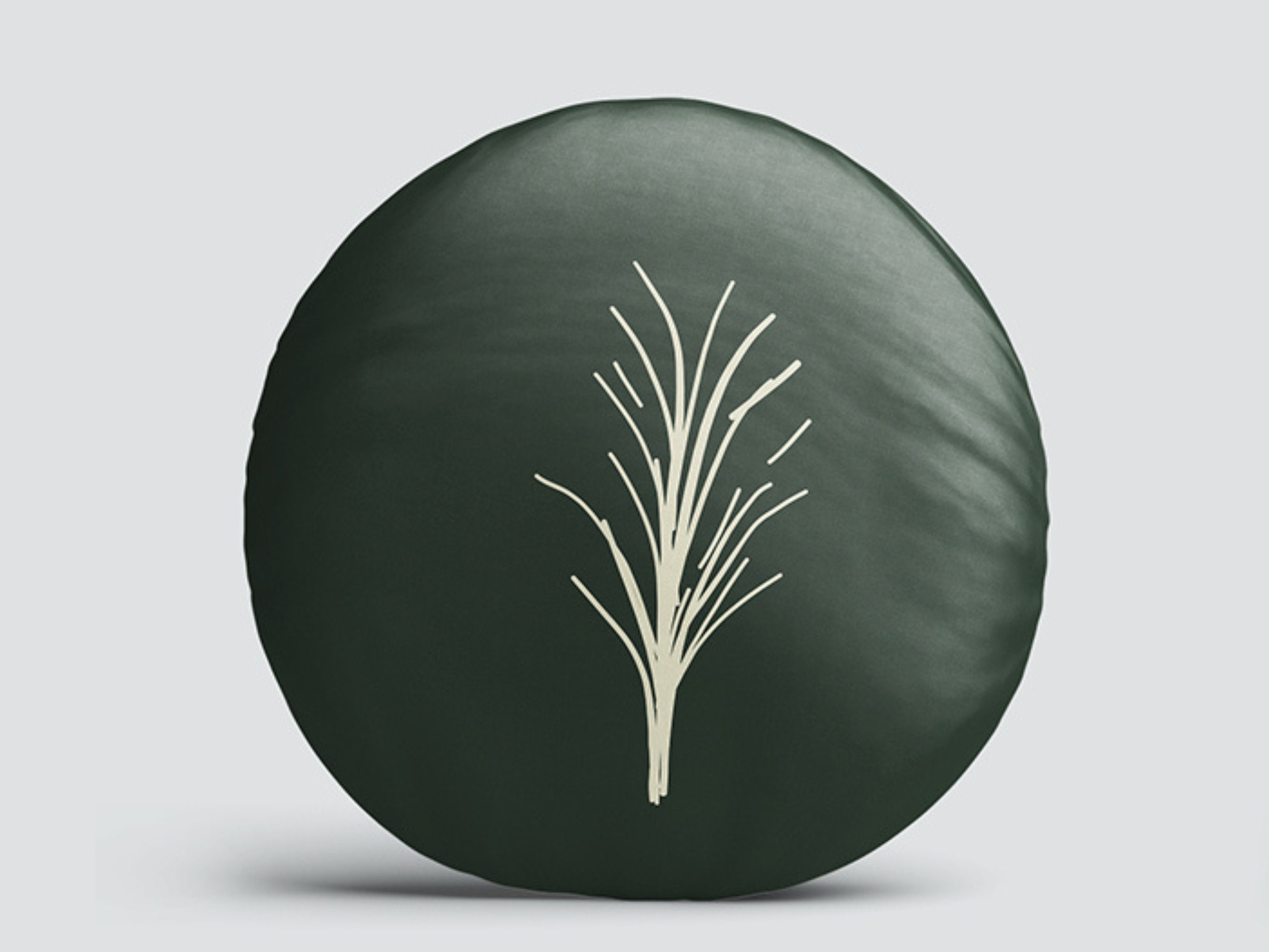 Minimalist Round Pillow: Abstract Leaf Design, Soft Velvet Texture - Etsy
