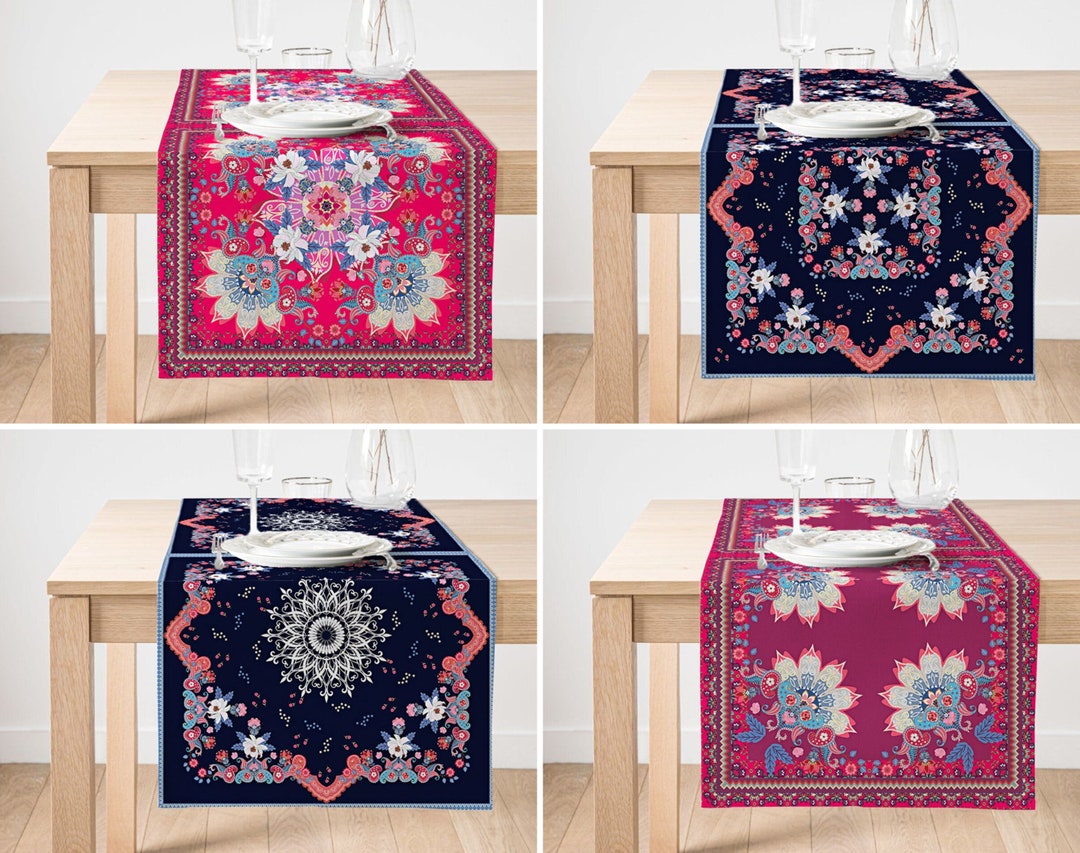 Ethnic Table Runner, Rug Design Table Runner, Ethnic Table Decor ...