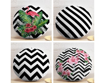 Abstract Round Pillows Minimalist Round Cushion Sun & - Etsy