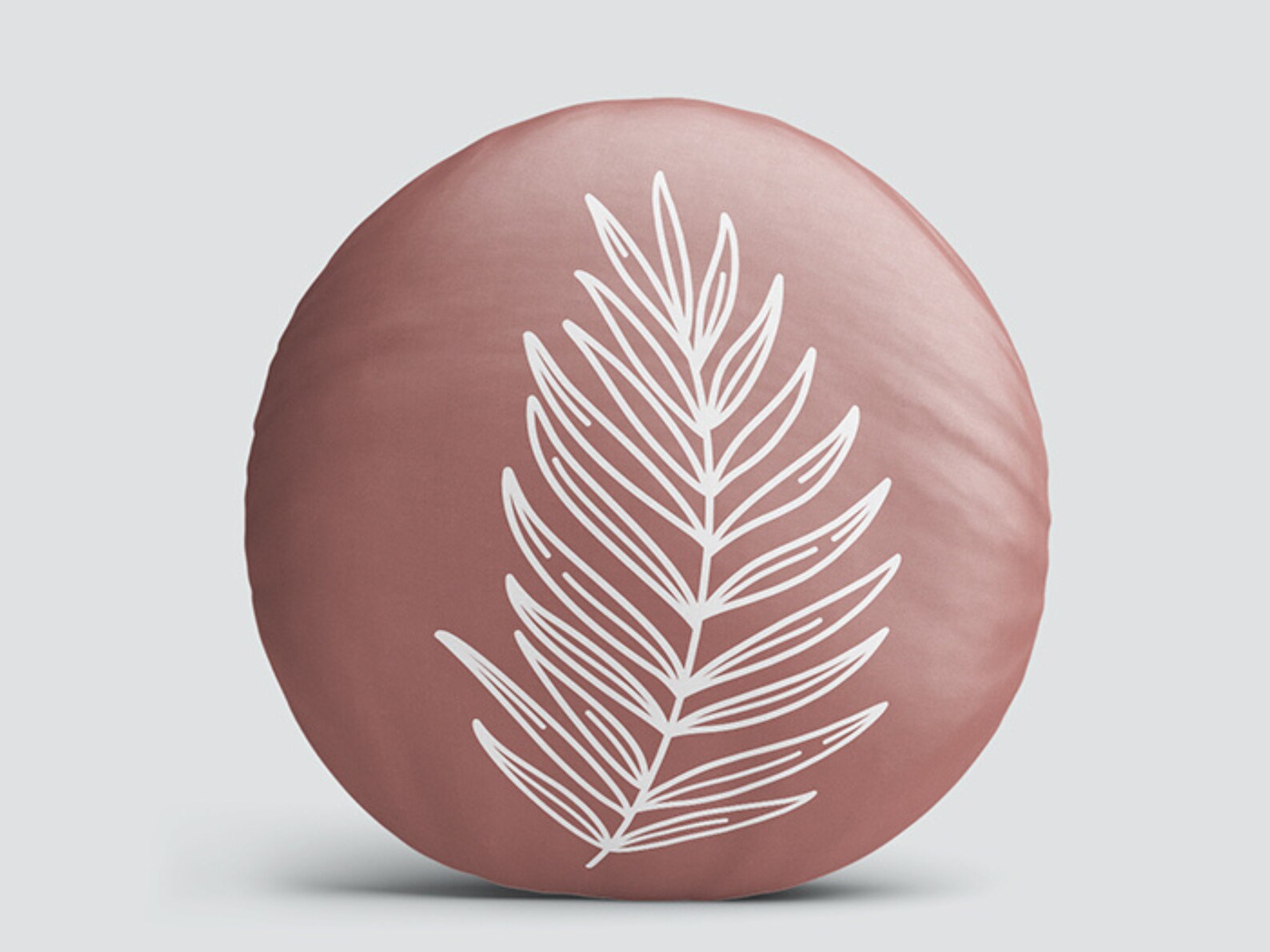 Minimalist Round Pillow: Abstract Leaf Design, Soft Velvet Texture - Etsy