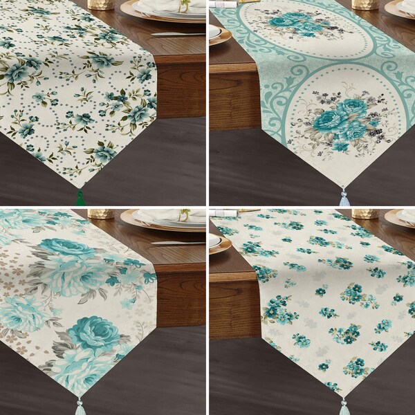 Blue Table Runner - Etsy