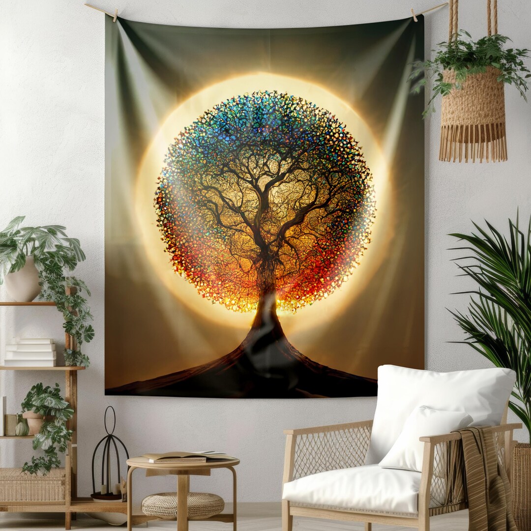 Tree of Life Tapestry Wall Hangings, Boho Living Room Tapestry ...