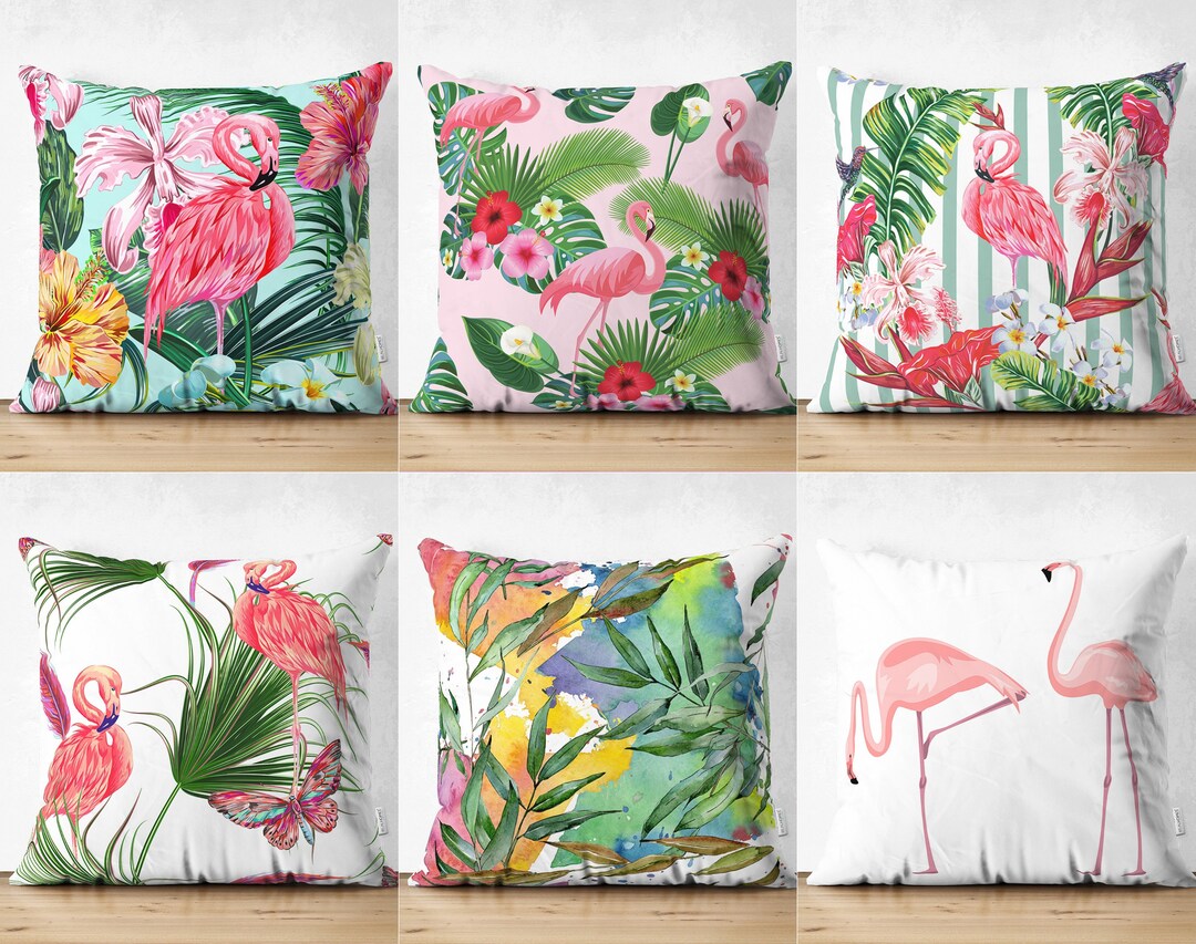 Unique Flamingo Bench Cushion Cases, Tropical Couch Cushion Cover ...