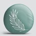 Minimalist Round Pillow: Abstract Leaf Design, Soft Velvet Texture - Etsy
