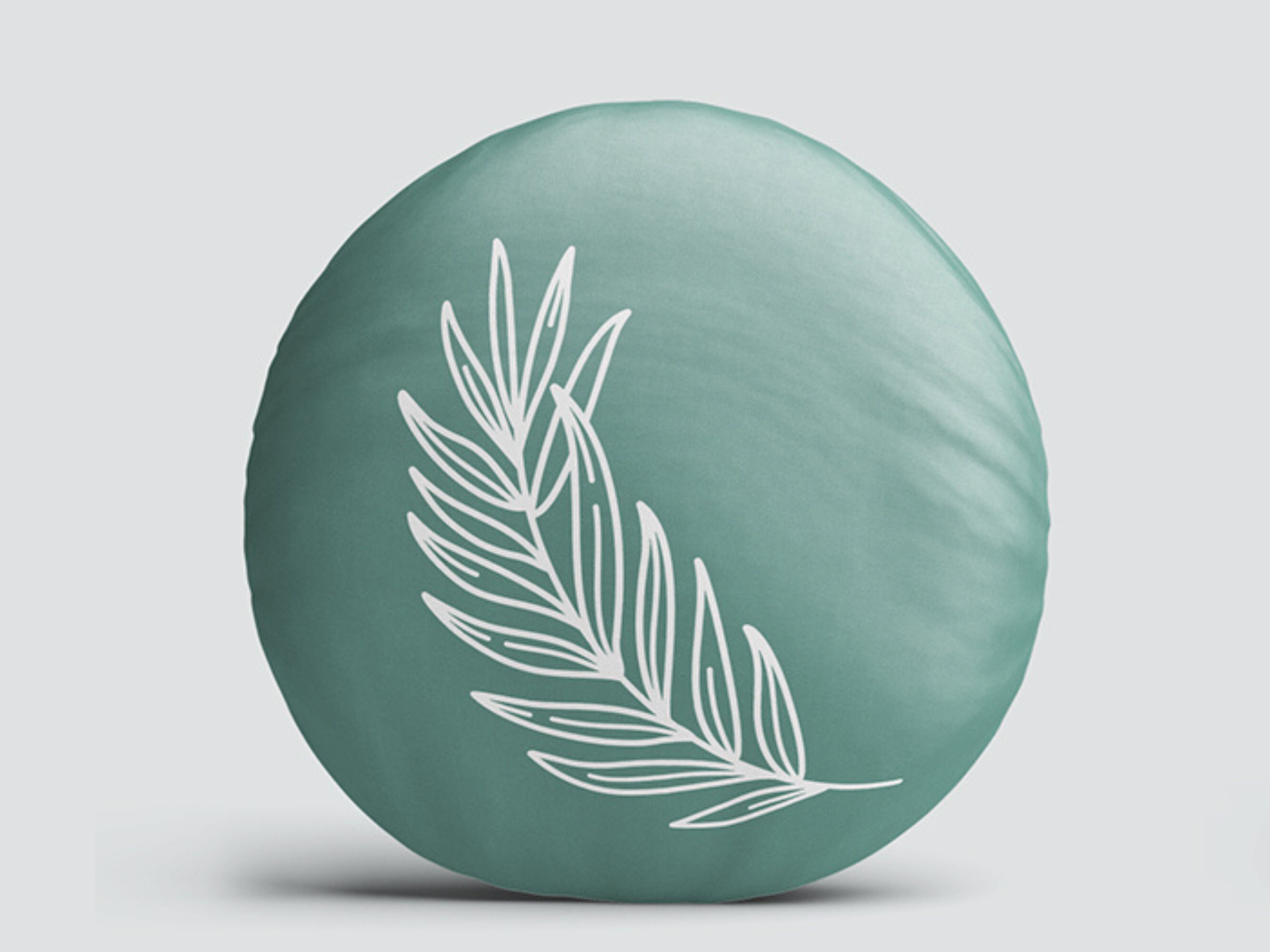Minimalist Round Pillow: Abstract Leaf Design, Soft Velvet Texture - Etsy