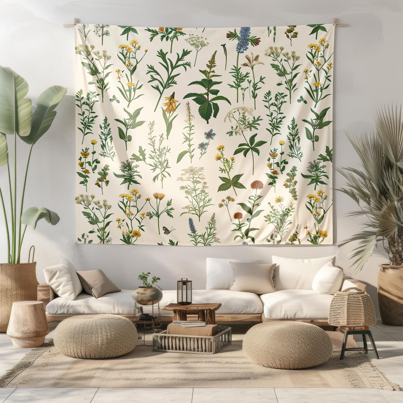 Wall Tapestry: Wildflower Print - Soft Fabric, Boho Home Decor - Etsy