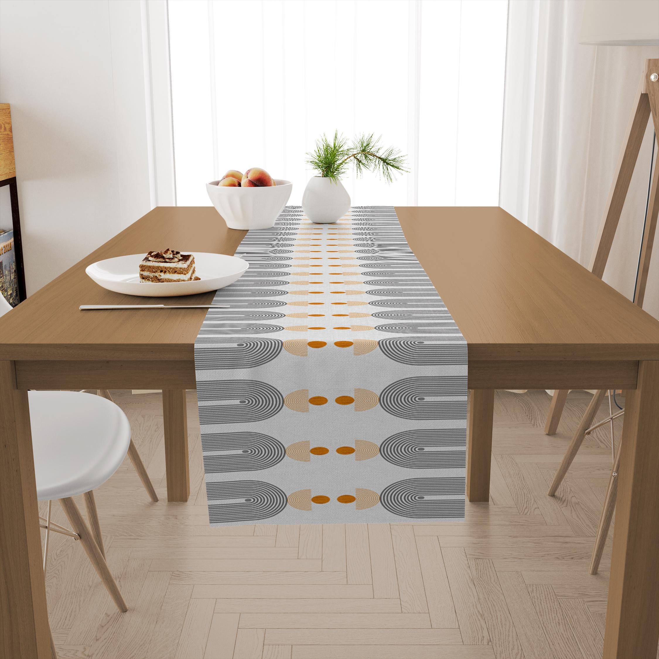 Decorative Table Runner: Abstract Geometric Design (cotton Blend) - Etsy