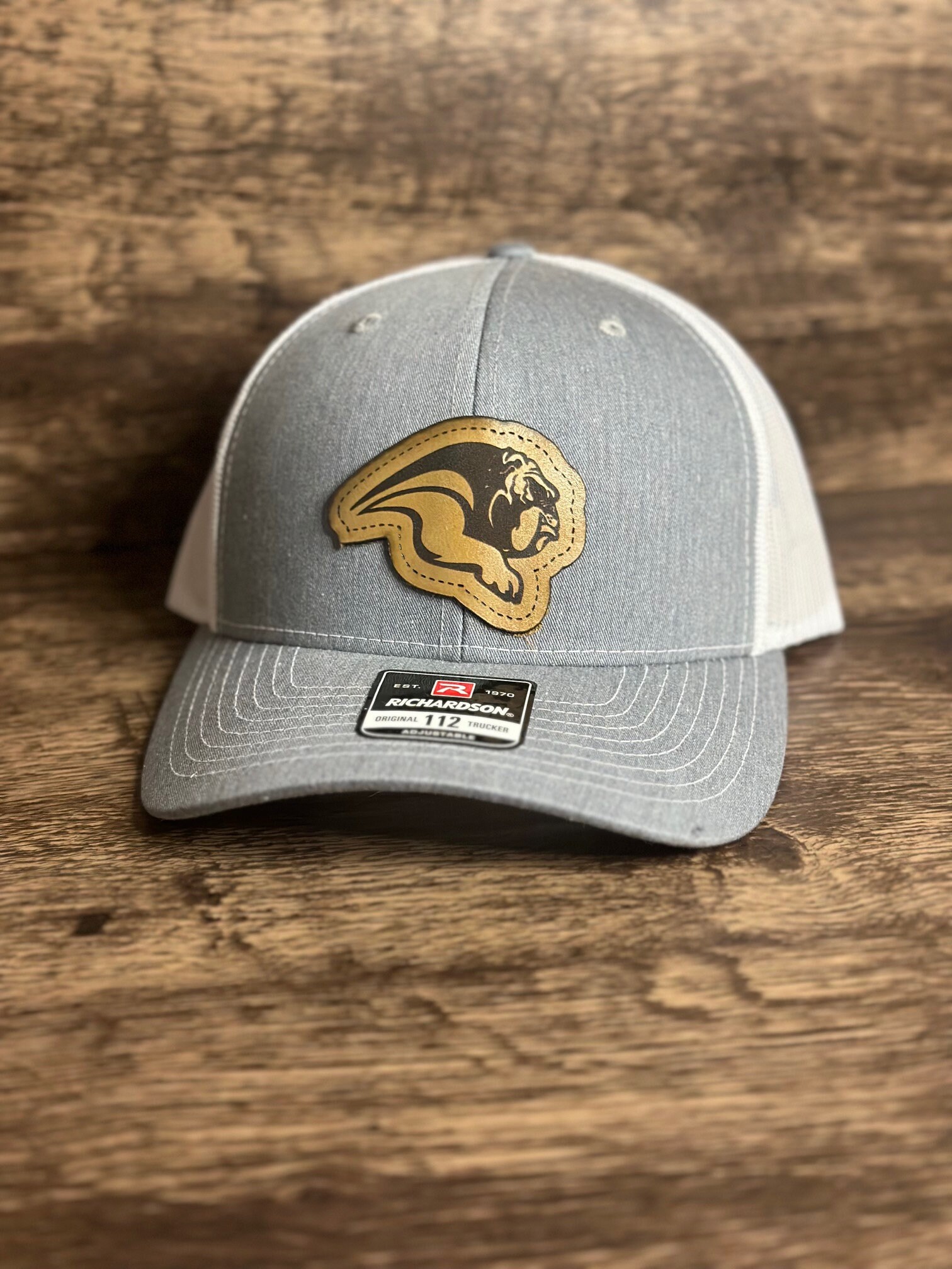 Local School Logo Outline Leather Patch Richardson 112 Hats Snapback Trucker Hat Retro Hat Real ...