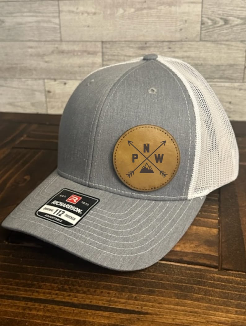 Custom or PNW Leather Leather Patch Hat Richardson 112 Trucker Hat ...