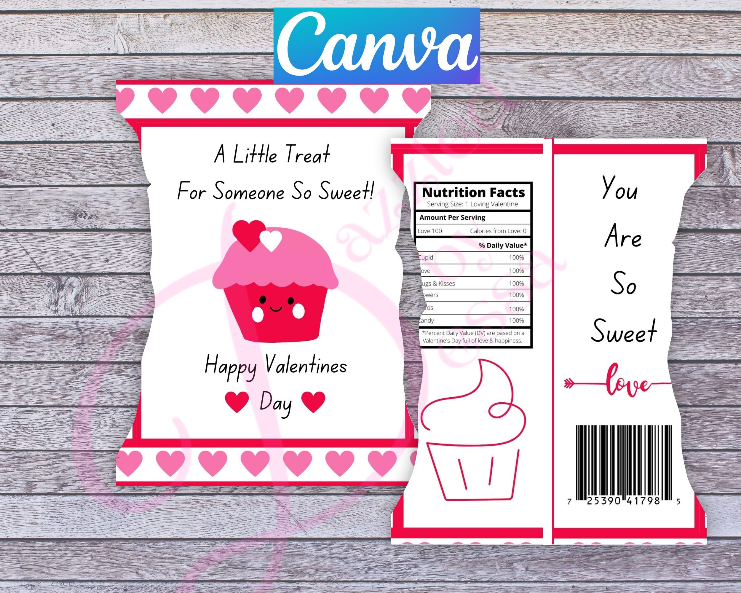 Valentines Day Chip Bags, Instant Download, Chip Bags Printables ...