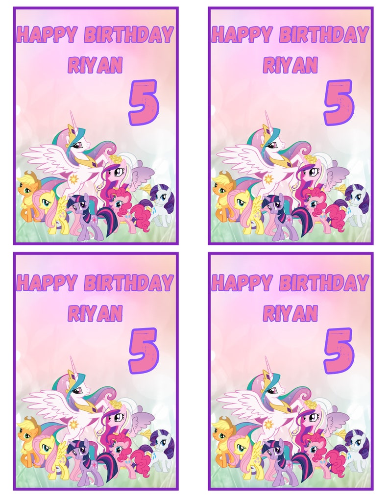 Editable My Little Pony Chip Bag My Little Pony Labels My - Etsy