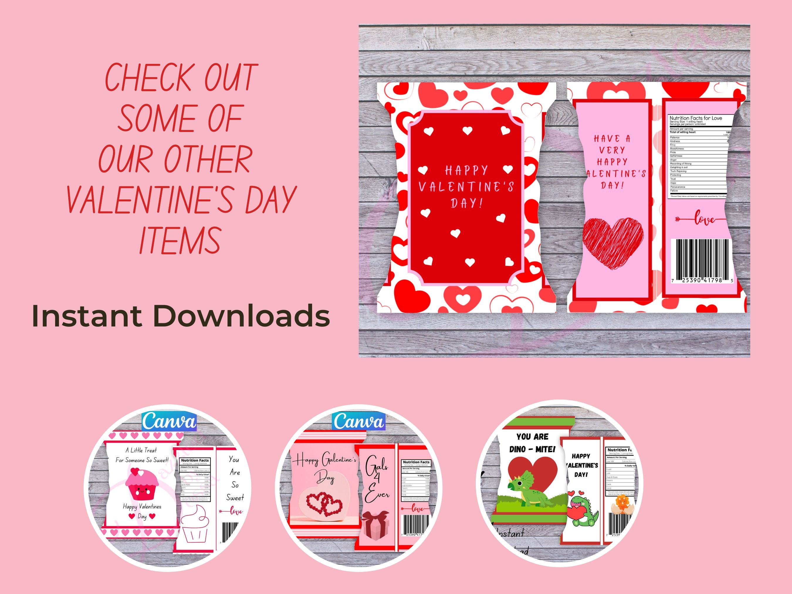 Valentines Day Chip Bag, Valentines Printable, Printable Chip Bags ...