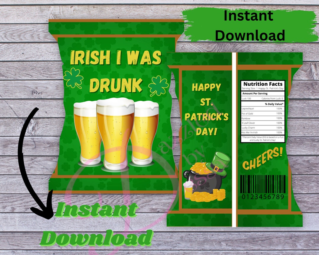 St Patrick's Day Chip Bag St Patrick's Day Chip Bag for Adults ...