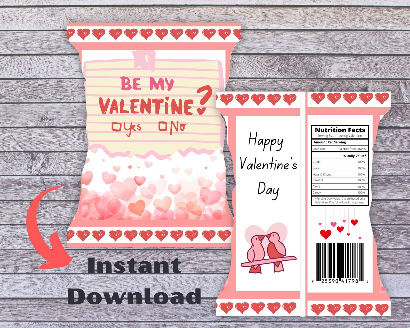 Valentines Day Chip Bag, Valentines Printable, Printable Chip Bags ...