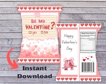 Valentines Day Chip Bag, Valentines Printable, Printable Chip Bags ...