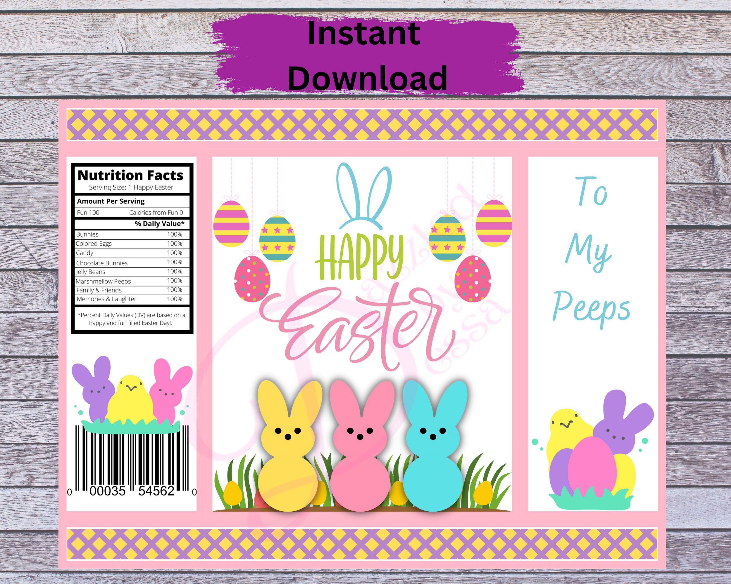 Easter Basket Stuffer | Printable Easter Chip Bag | Digital Easter Chip ...