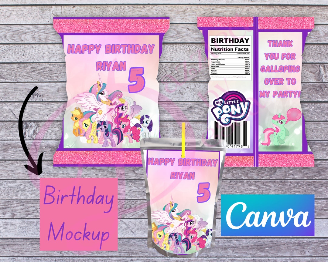 Editable My Little Pony Chip Bag My Little Pony Labels My - Etsy