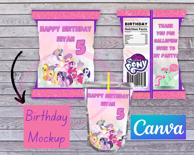 Editable My Little Pony Chip Bag My Little Pony Labels My - Etsy