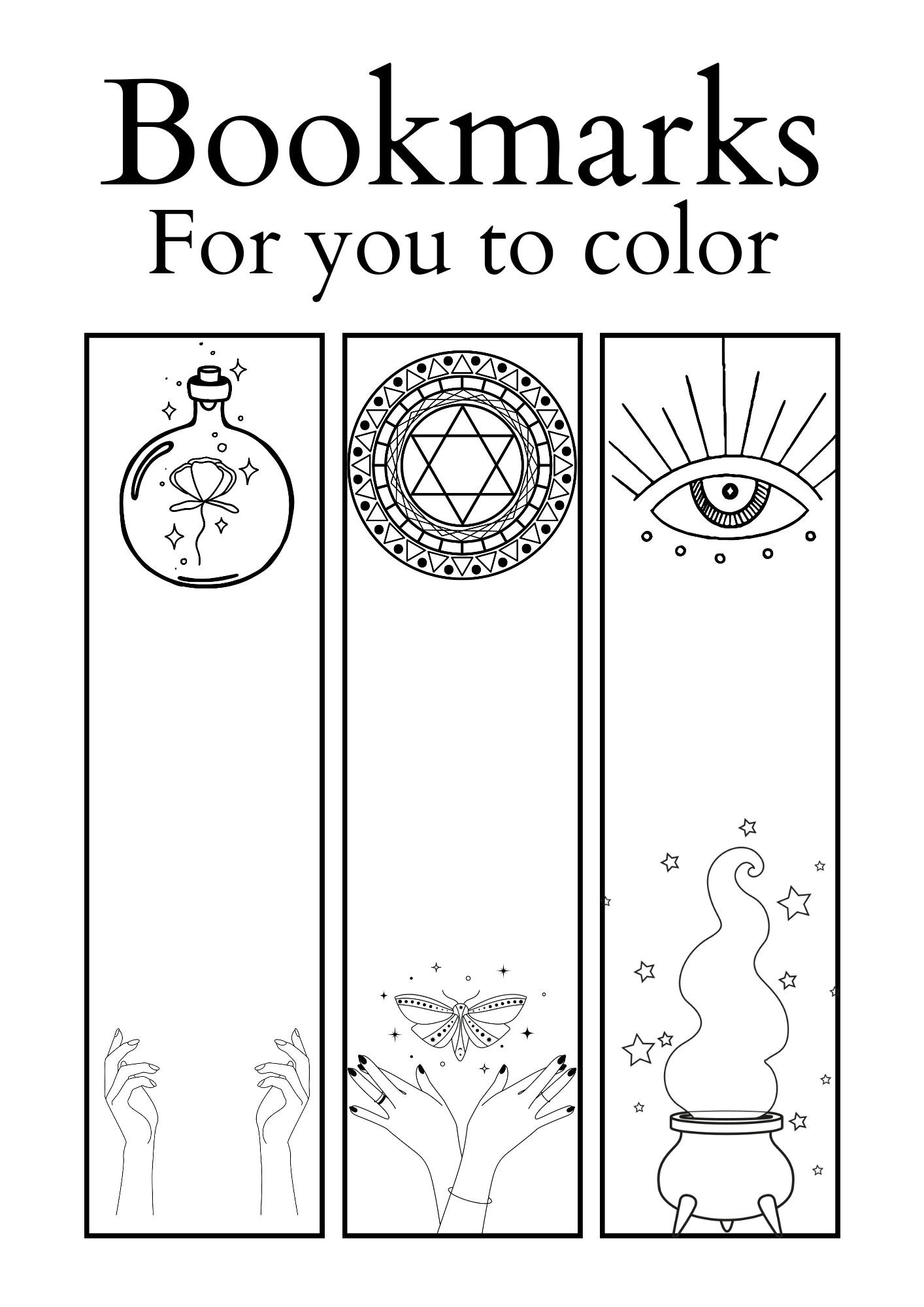 Printable Bookmarks for Coloring In. Reading Bookmarks. Color - Etsy ...
