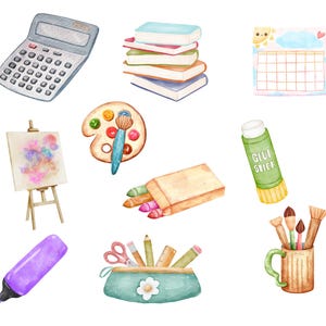 Teacher PNG, Teacher Clipart, School PNG, Printable Watercolor School ...