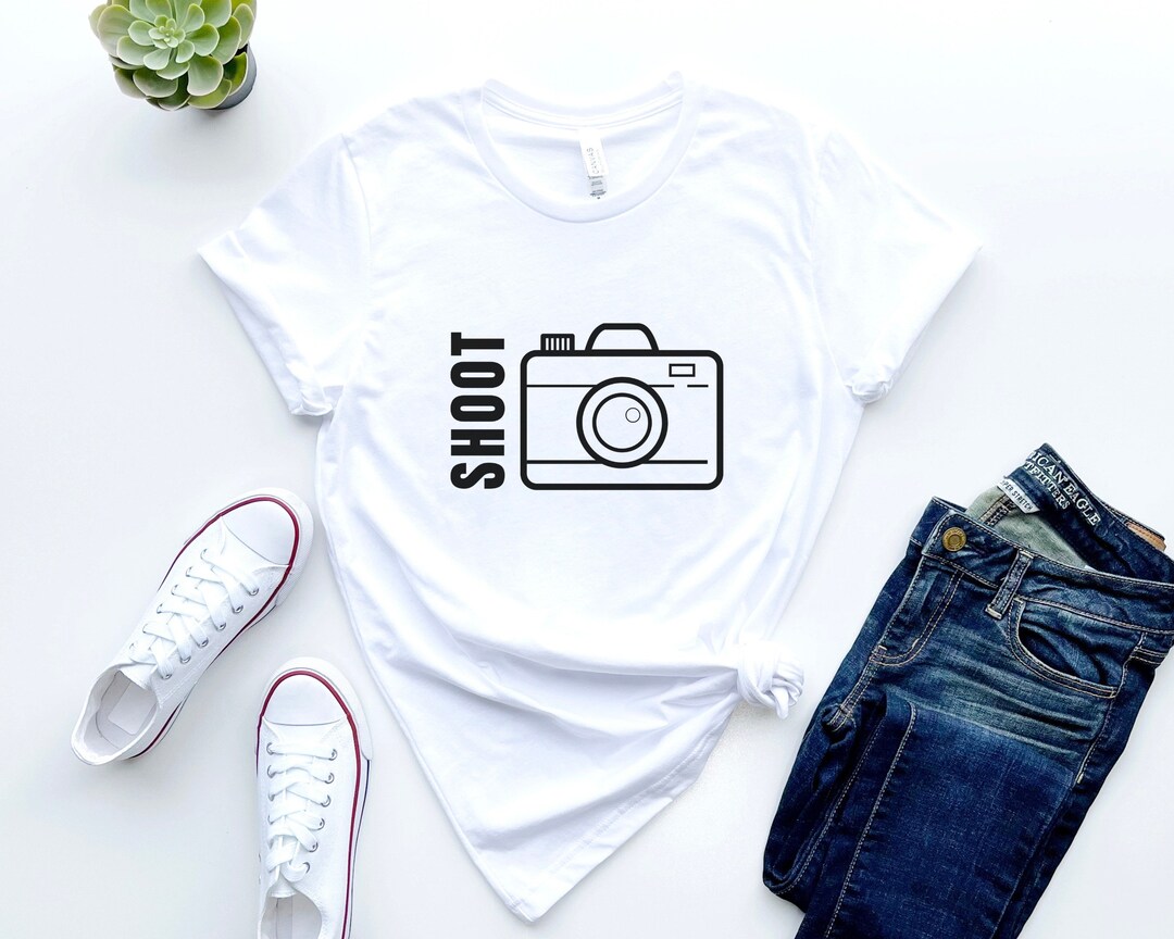 Shoot Camera Shirt, Camera Art Tee, Camera Love Tshirt, Photography ...