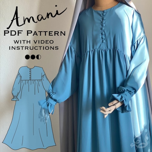 Sewing Pattern Abaya AMANI - Etsy