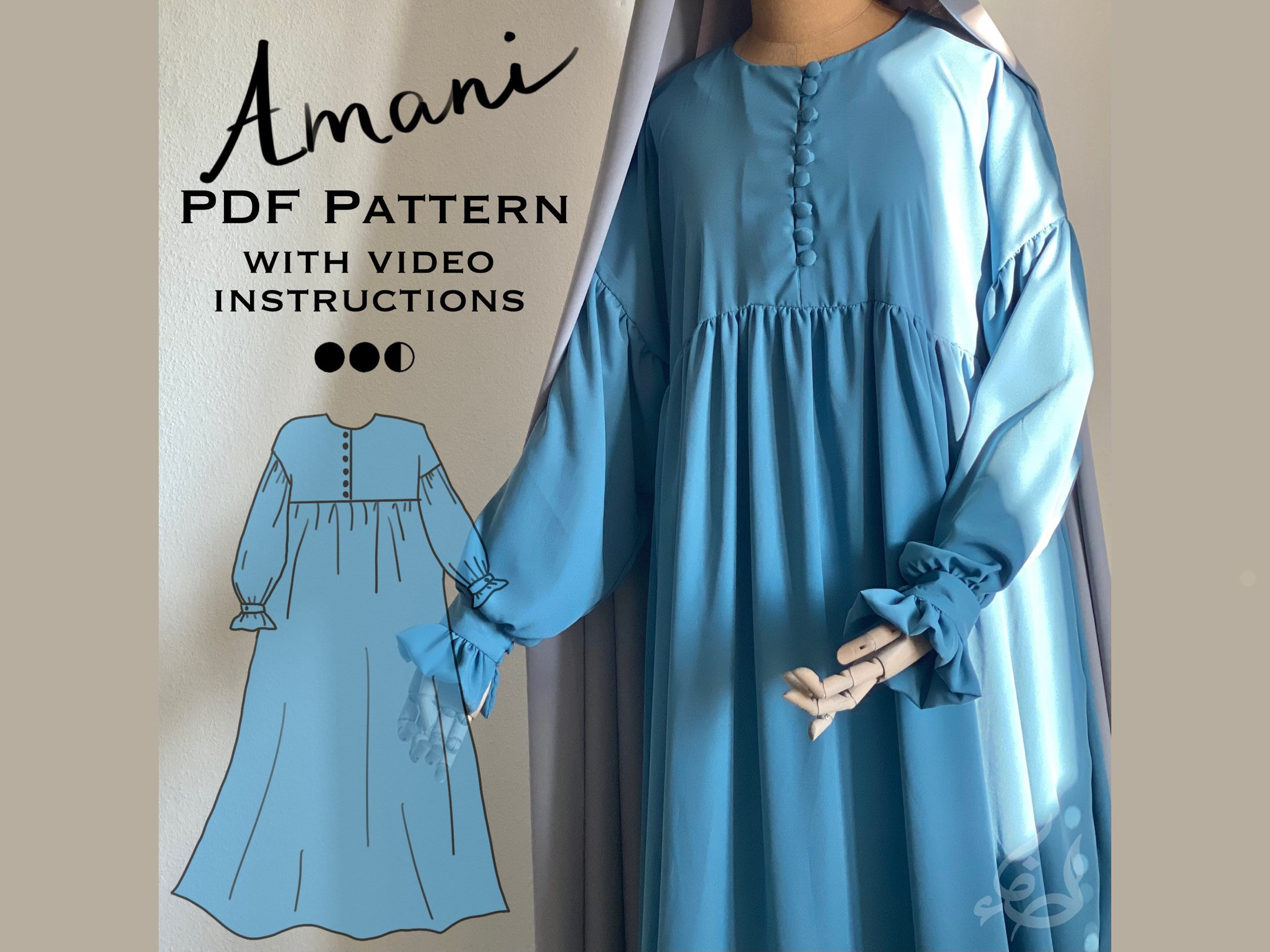 Sewing Pattern Abaya AMANI - Etsy