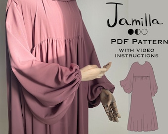 Tiered Abaya Sewing Pattern .pdf 1.90m-1.86m Tall - Etsy