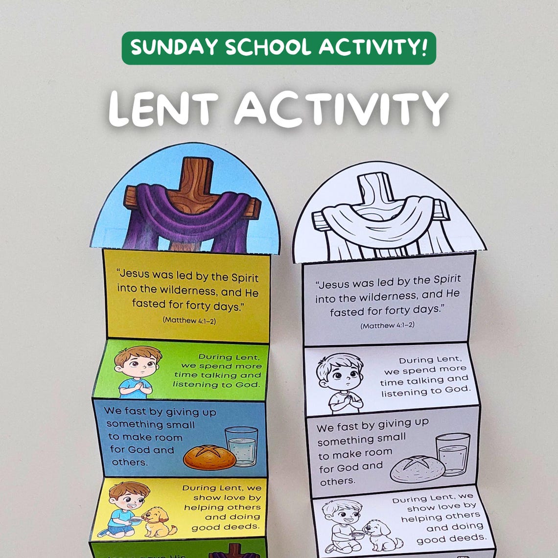 Lent Activity for Kids Printable | Bible Verse Folding Craft ...