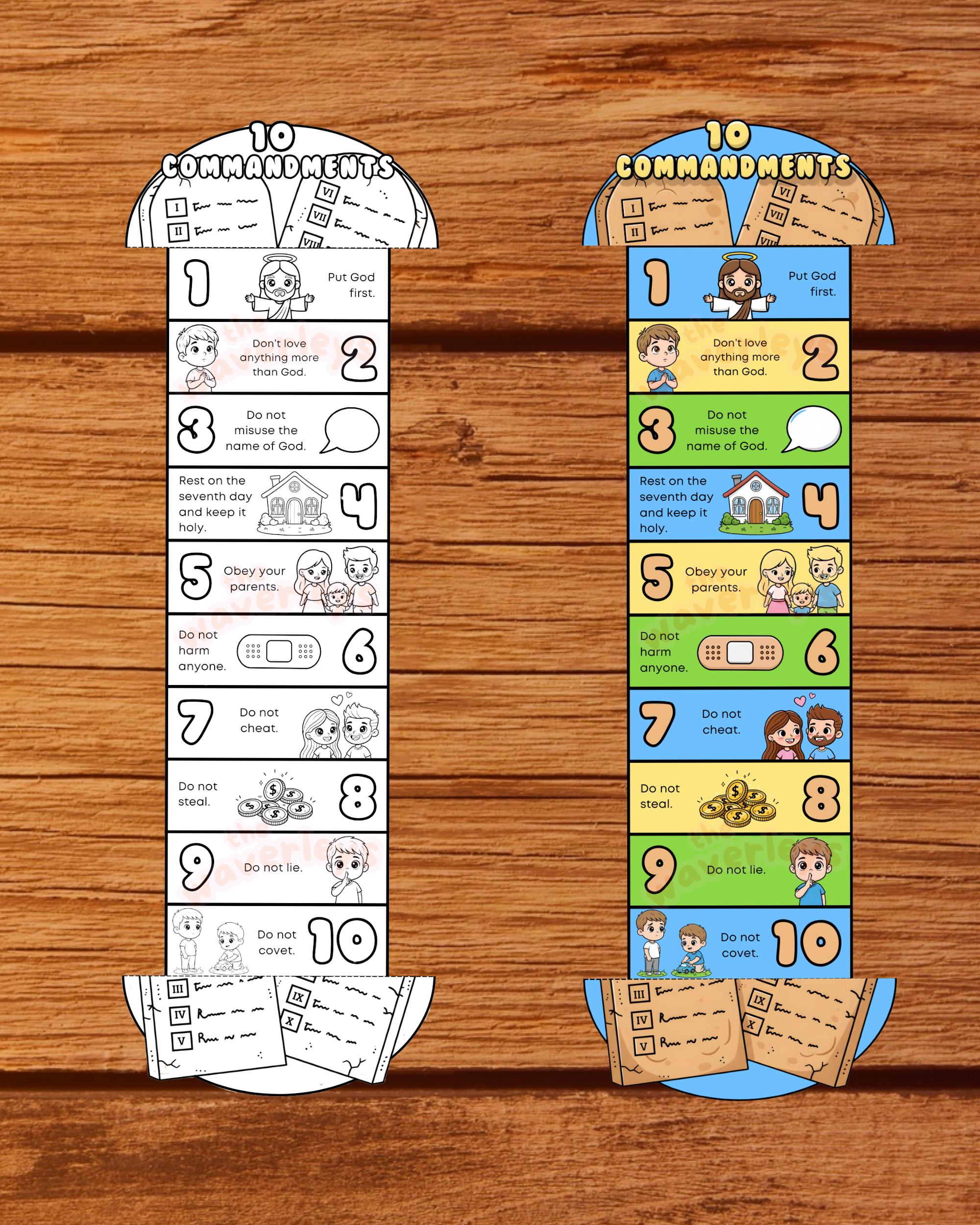Ten Commandments Folding Surprise Craft, Obedience Bible Lesson for ...